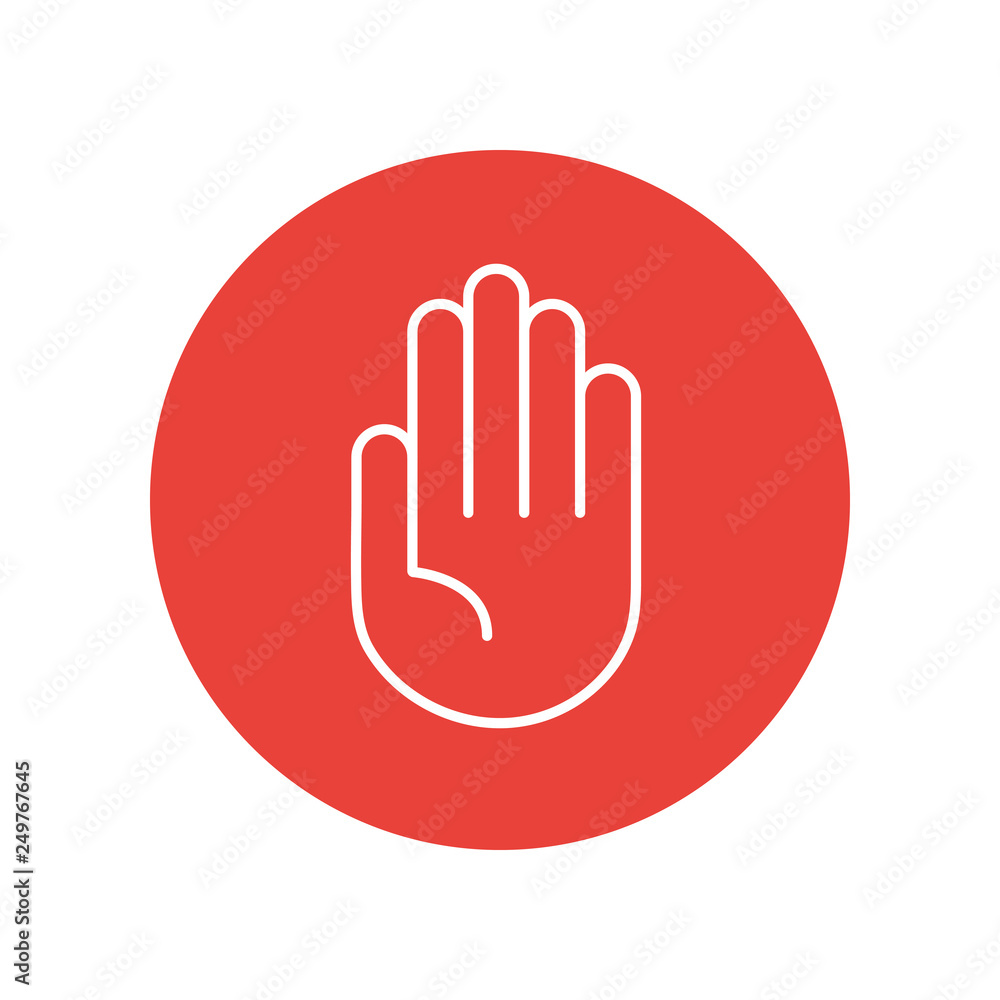 HAND - Piktogramm - Symbol - Icon - Kreis - rot Stock Vector | Adobe Stock