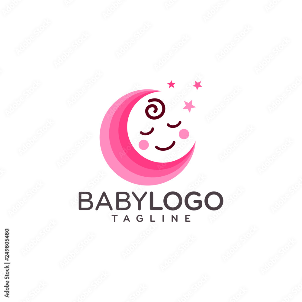 Cute Baby Logo Design Vector Stock Vector | Adobe Stock
