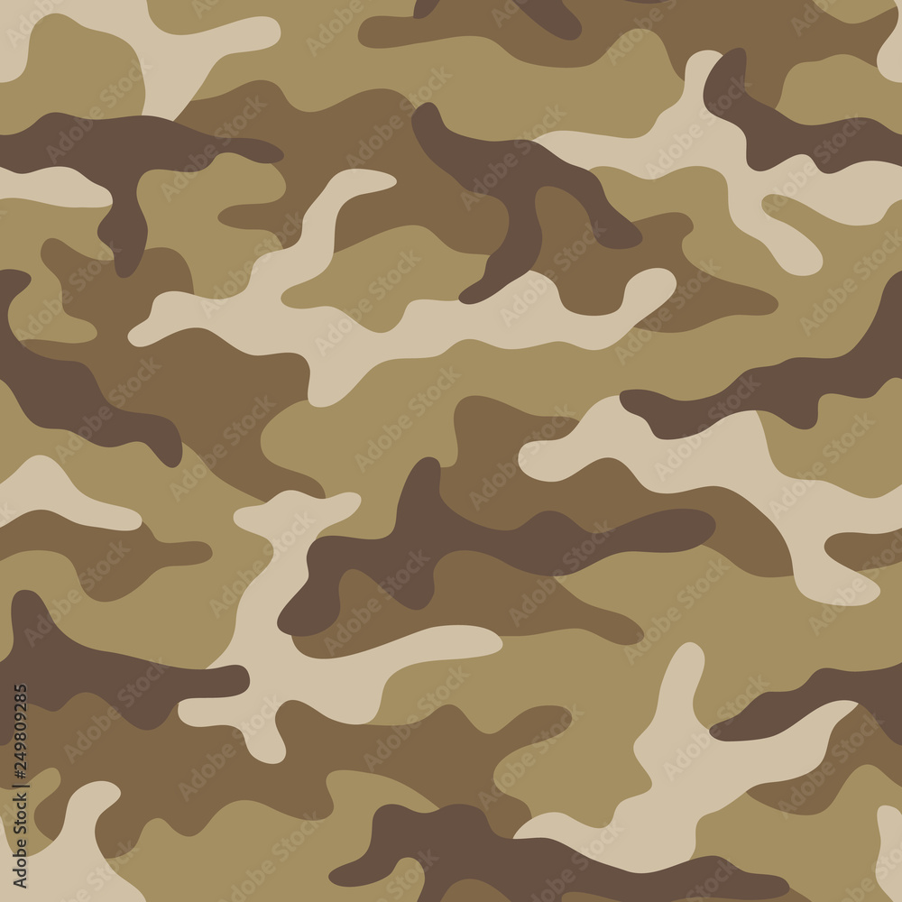 Seamless camouflage pattern. Khaki texture, vector illustration. Camo ...