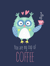Owl Coffee Poster Free Stock Photo - Public Domain Pictures
