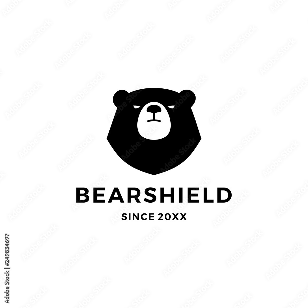 bear shield logo vector icon illustration Stock Vector | Adobe Stock