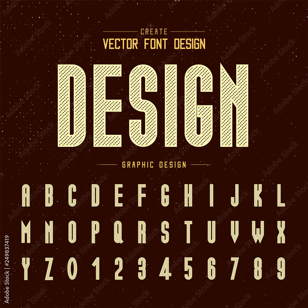 Line dotted font and alphabet vector, Tall typeface letter and number ...