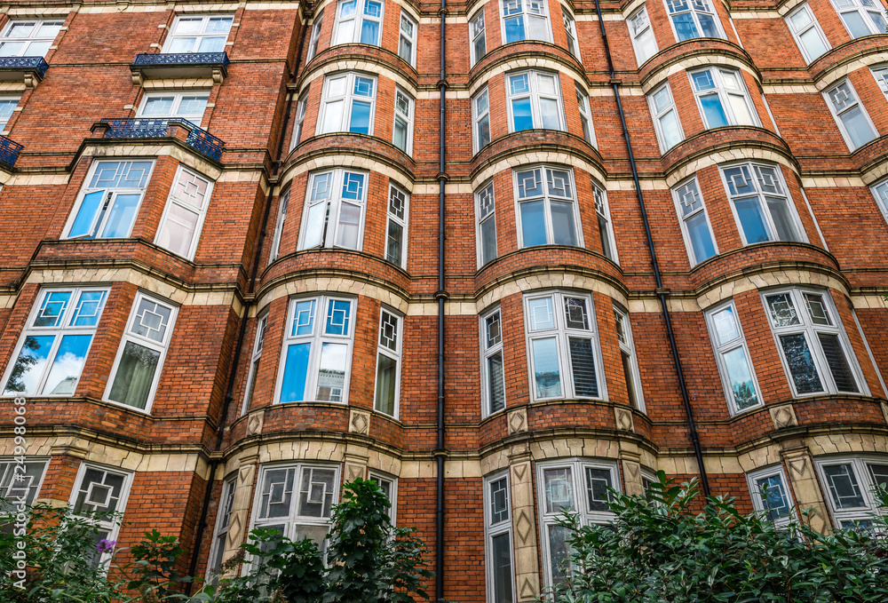 London / UK - September 21 2018: Victorian mansion blocks and art deco ...