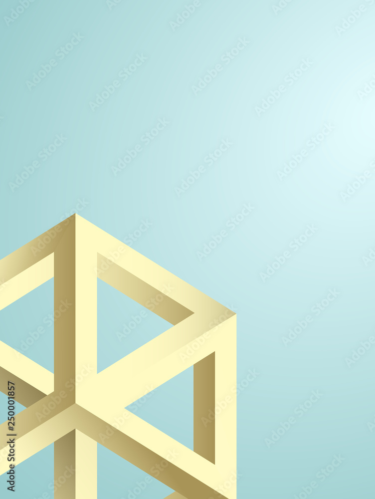 Impossible figures isometric 3d hollow cubes in Escher style, imp-art ...