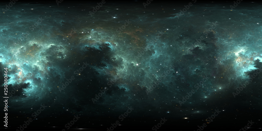 360 degree space nebula panorama, equirectangular projection ...