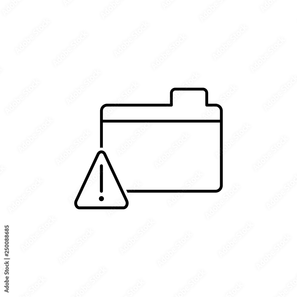 alert files warning outline icon. Signs and symbols can be used for web ...