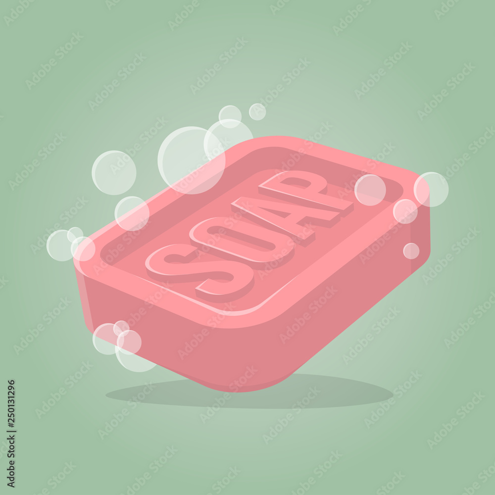 retro cartoon illustration of a soap bar Stock Vector | Adobe Stock