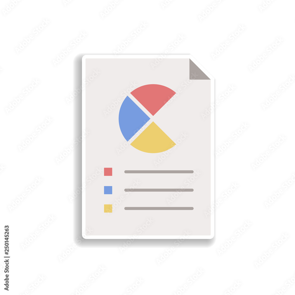 business charts sticker icon. Elements of charts in color icons. Simple ...