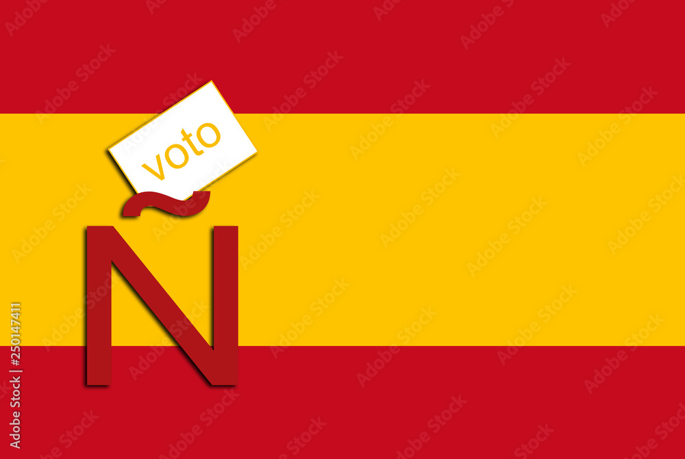 General elections in Spain. Illustration with background of the Spanish ...