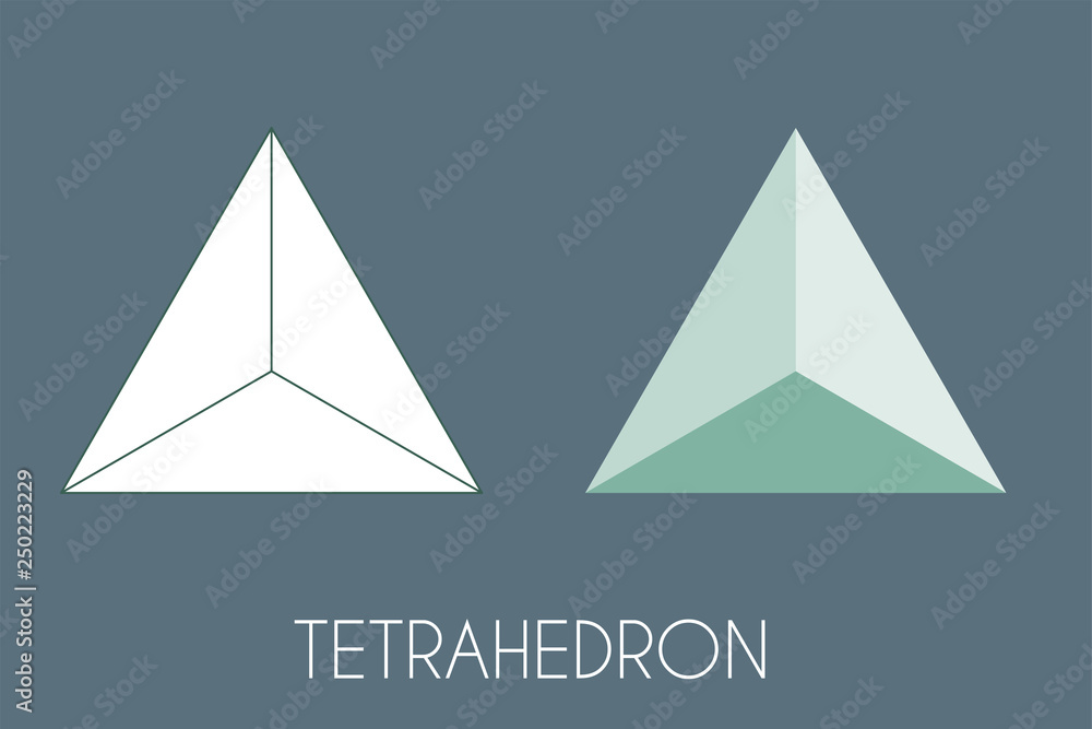 Tetrahedron Platonic solid. Sacred geometry vector illustration Stock ...