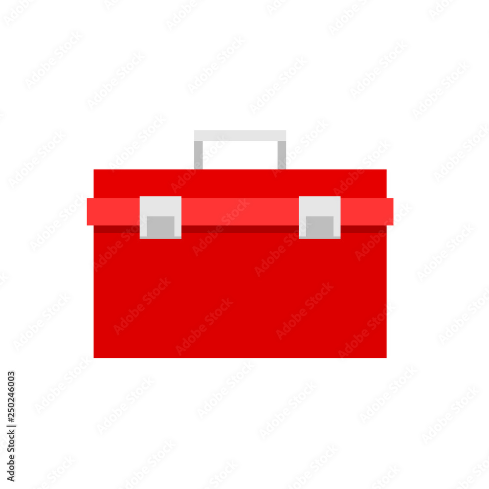 Red toolbox icon. Clipart image isolated on white background Stock ...