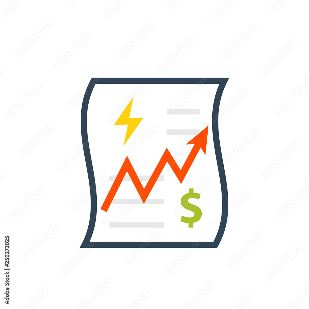 Utility bill increase icon. Clipart image isolated on white background ...