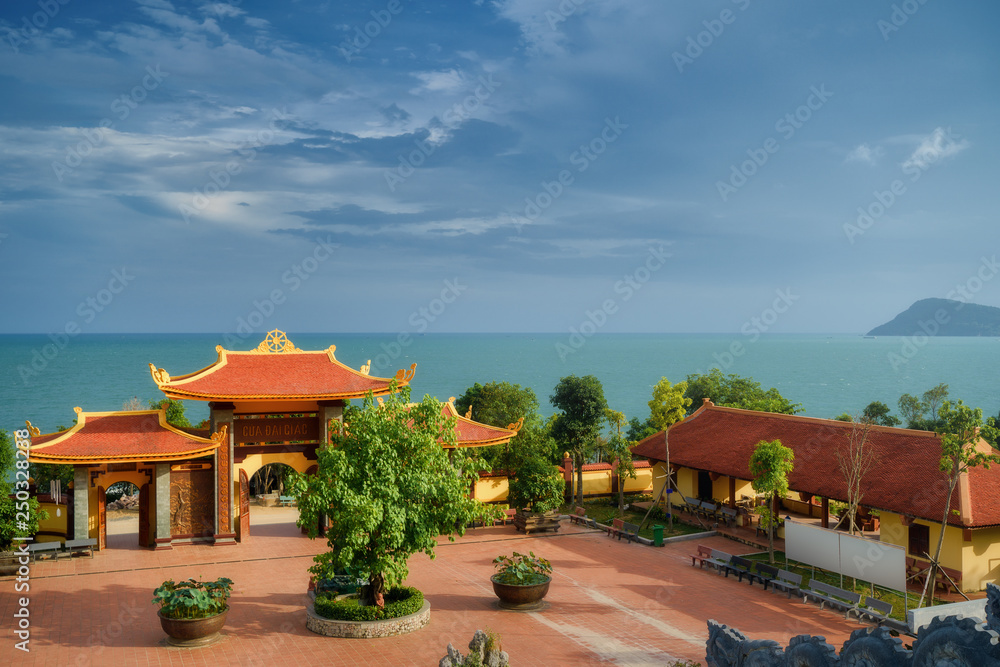 Vietnam travel. Ho Quoc Pagoda at Phu Quoc Island. Beautiful Famous ...