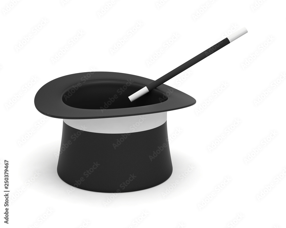 magician hat magic wand Stock Illustration | Adobe Stock