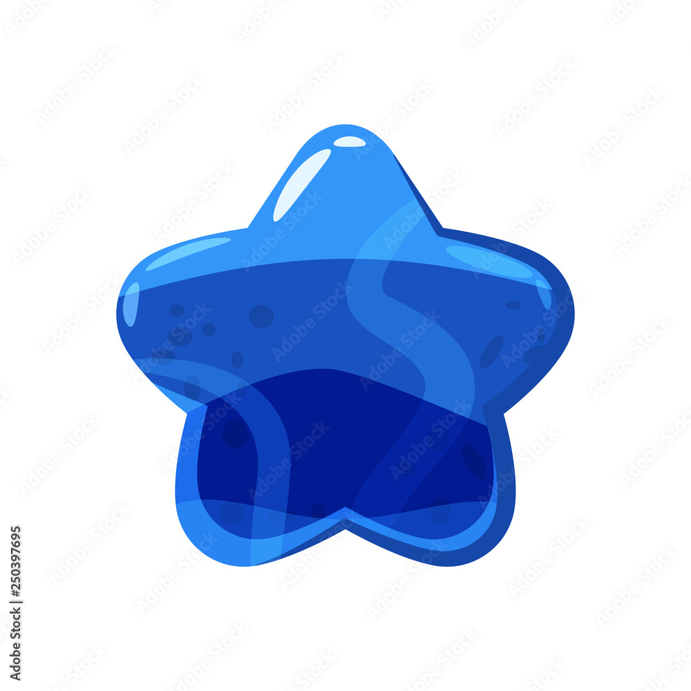 Candy honey star jelly icon. Cartoon style. Shiny glossy colorful star ...
