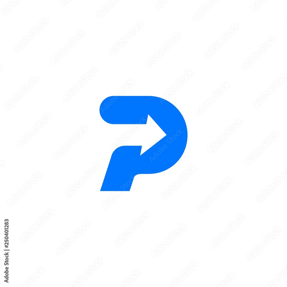 P letter logo arrow icon vector illustration Stock Vector | Adobe Stock