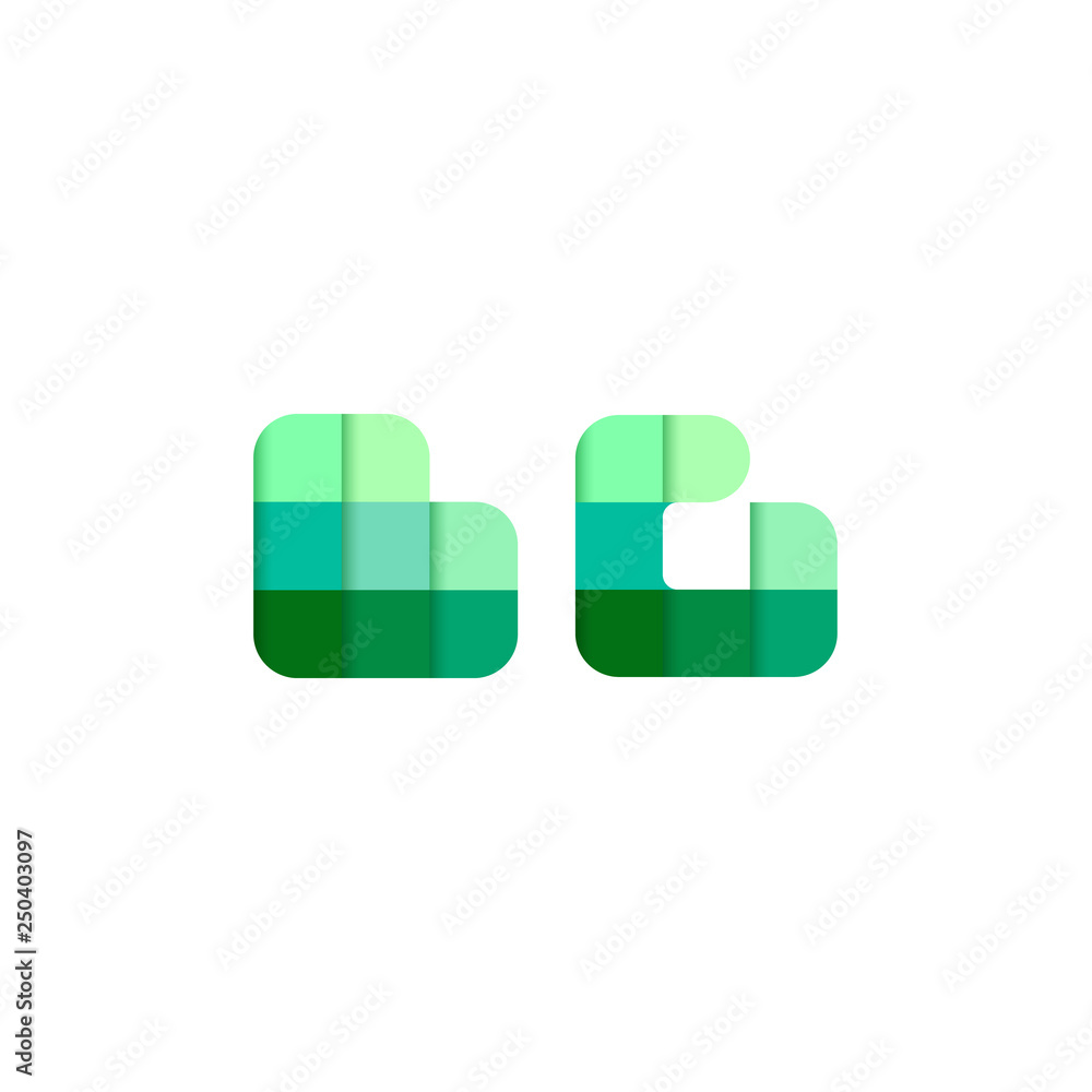 Initial Letters BG Pixel Brick Logo Design Inspiration in Blue Color ...