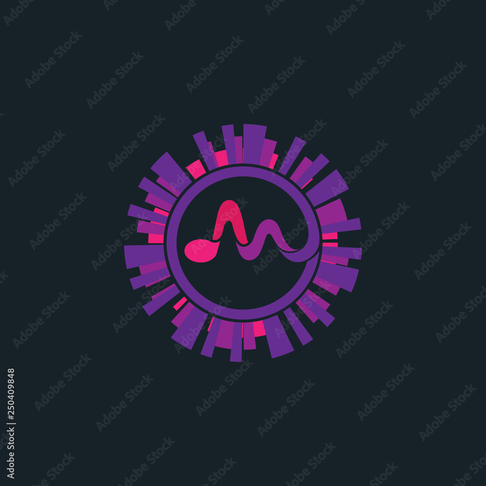 M letter music logo vector illustration Stock Vector | Adobe Stock