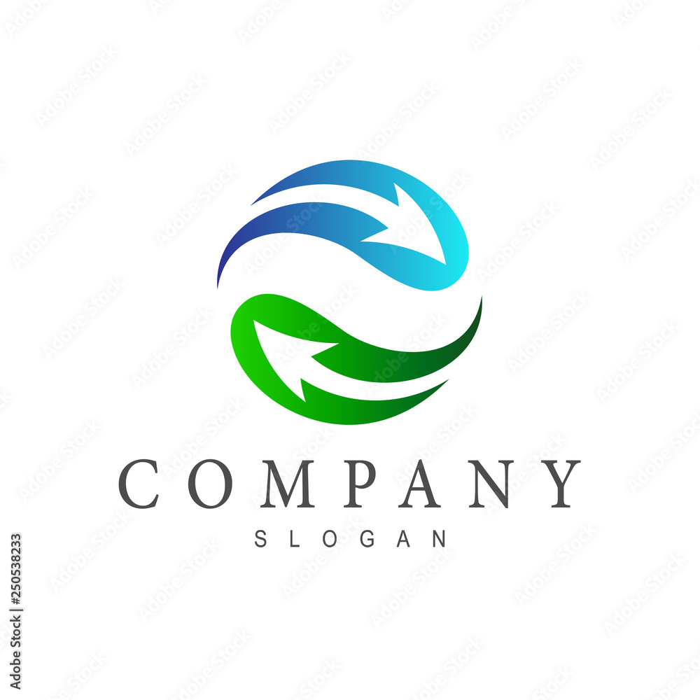 arrow recycle logo template Stock Vector | Adobe Stock