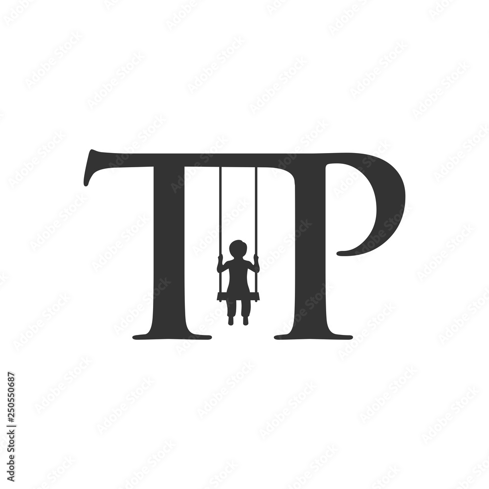 letter T and P and swing symbol. vector logo. Stock Vector | Adobe Stock