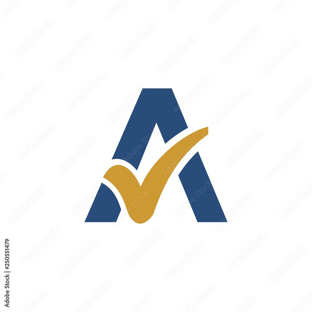check mark in the letter A Vector Logo Stock Vector | Adobe Stock