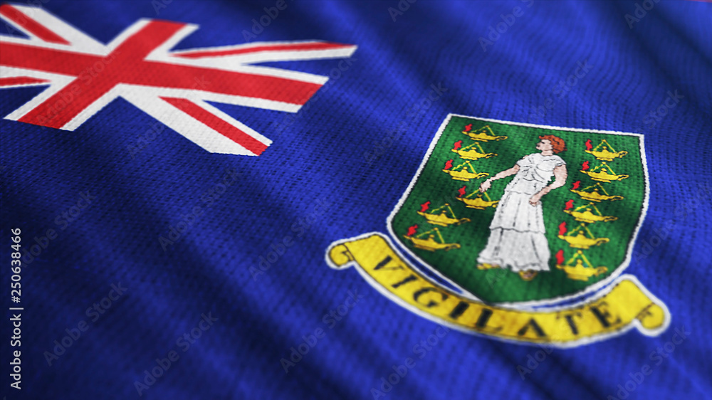 British Virgin Islands flag is waving 3D illustration. Symbol of ...