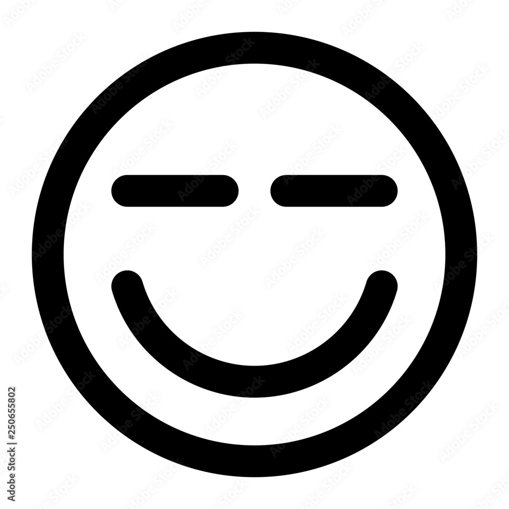 Squint reaction emoticon Stock Vector | Adobe Stock