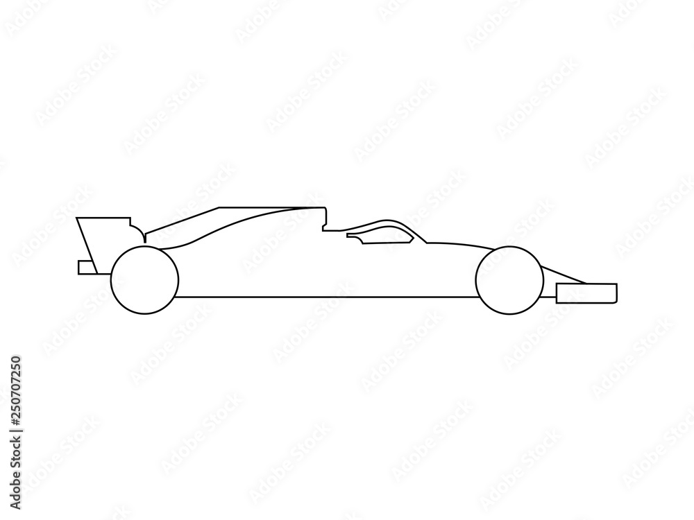 Race car outline symbol side view line drawing illustration vector ...