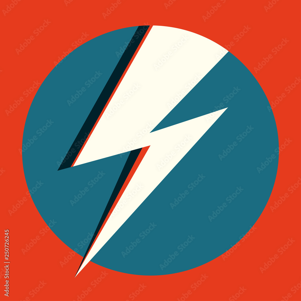 White flash. Hand drawn vector illustration with lightning in blue ...