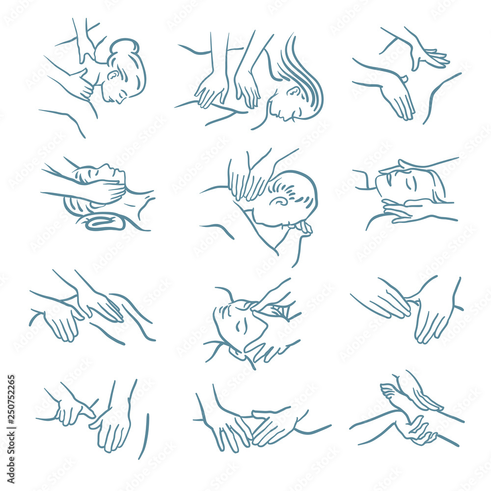 Vector logo of massage process illustration on white background Stock ...