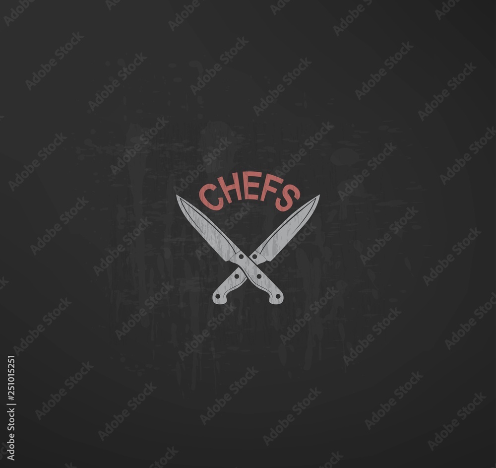 Chefs knife. sketch chalk illustration design Stock Vector | Adobe Stock