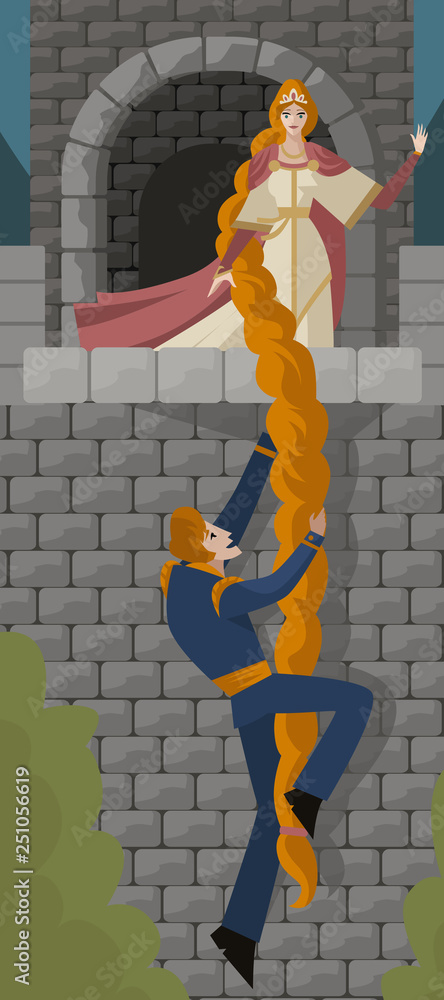 rapunzel classic tale Stock Vector | Adobe Stock