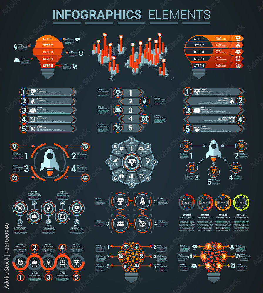 INFOGRAPHICS ELEMENTS SET Stock Vector | Adobe Stock