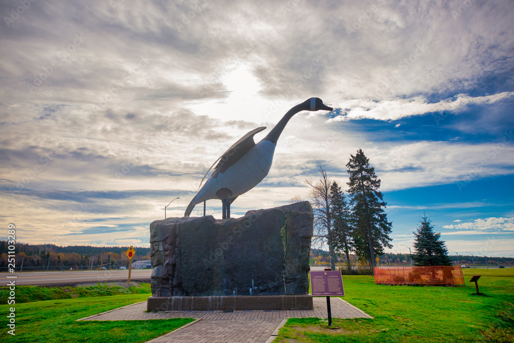 Famous Wawa giant goose statue in Ontario, Canada. Stock Photo | Adobe ...