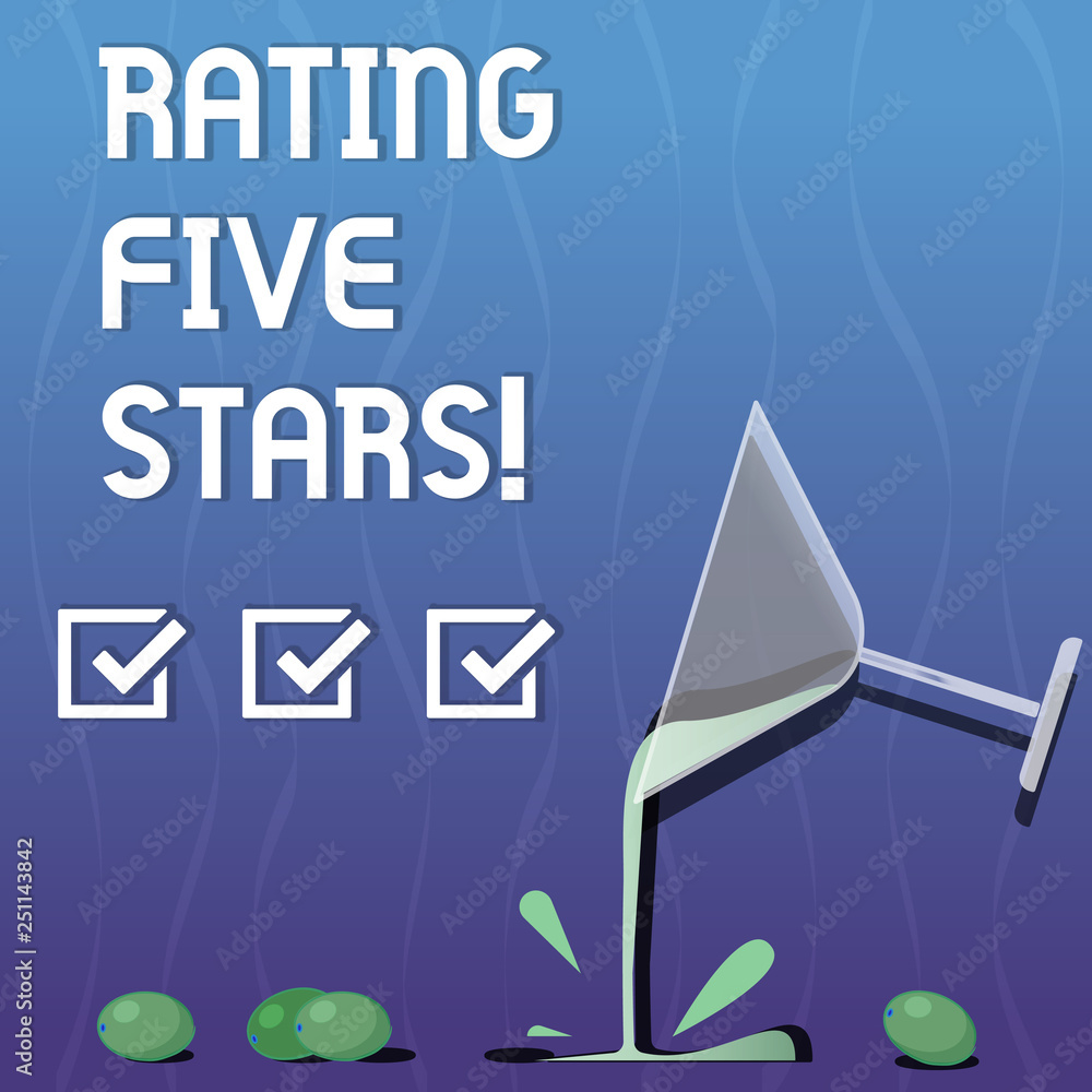 Writing note showing Rating Five Stars. Business photo showcasing ...