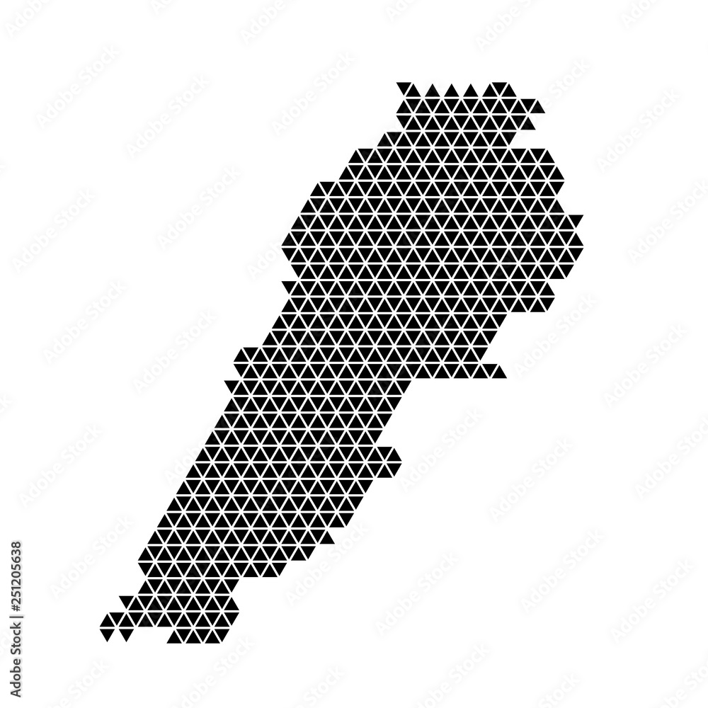 Lebanon map abstract schematic from black triangles repeating pattern ...