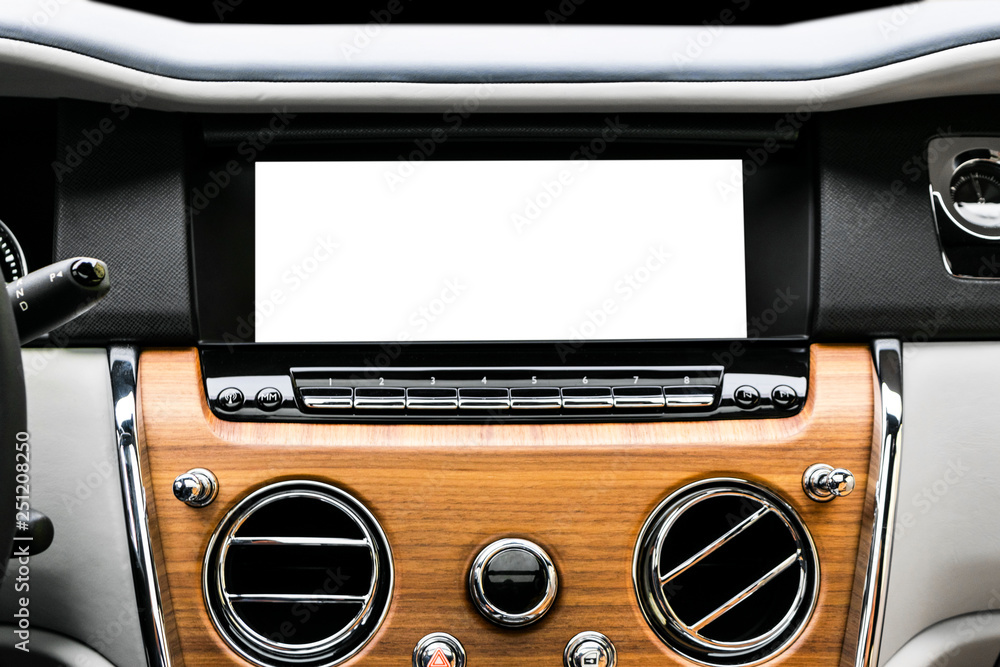 Monitor in car with isolated blank screen use for navigation maps and ...