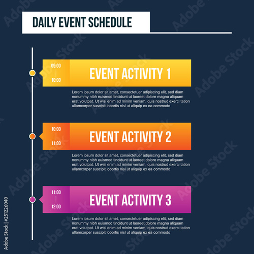 Creative vector illustration of daily event schedule blank isolated on ...