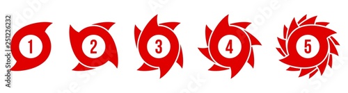 Creative vector illustration of hurricane scale indication icon symbol ...