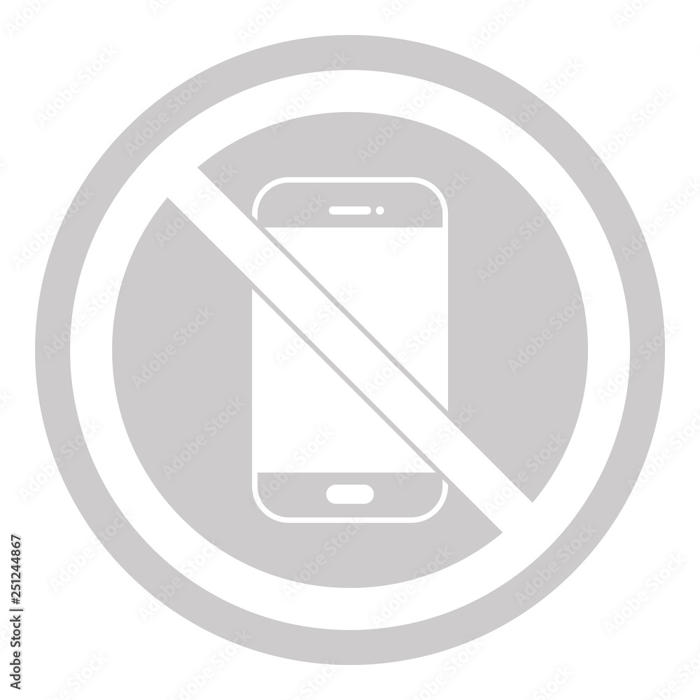Smartphone verboten - Schild - Piktogramm - grau weiß Stock Vector ...