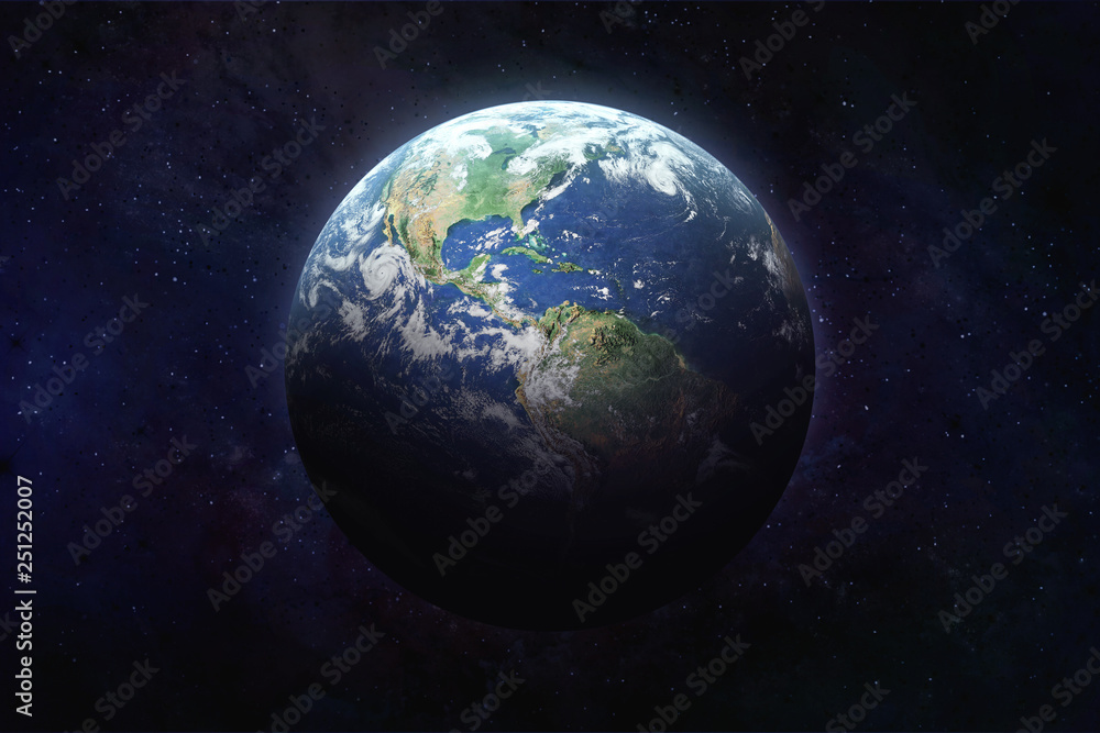 Foto de Stock Planet Earth in outer space. Blue marble. Civilization ...