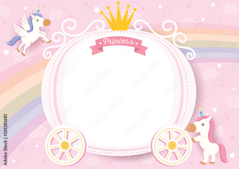 princess-unicorn-frame Stock Vector | Adobe Stock