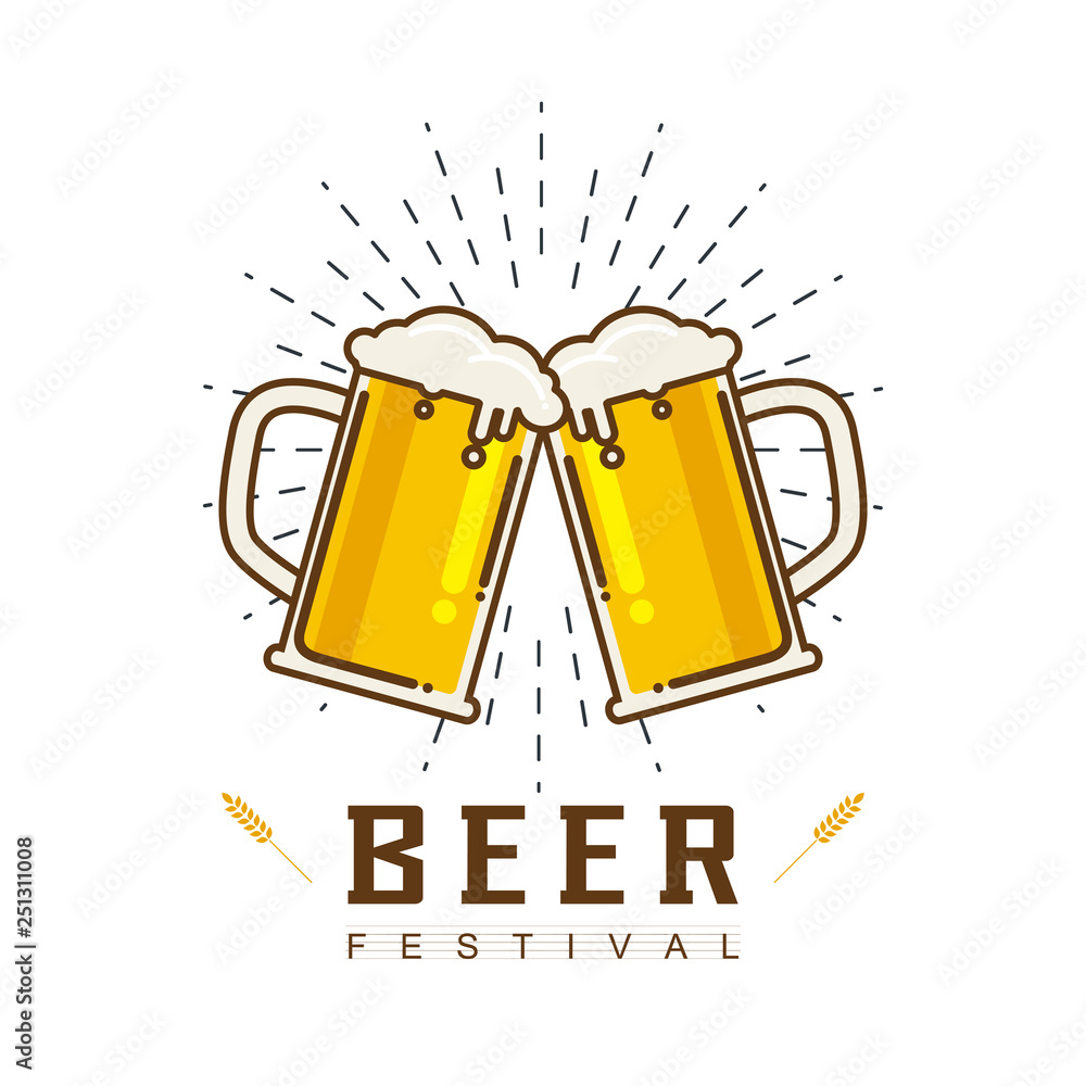 Cute cartoon of Beer Vector illustration Stock Vector | Adobe Stock