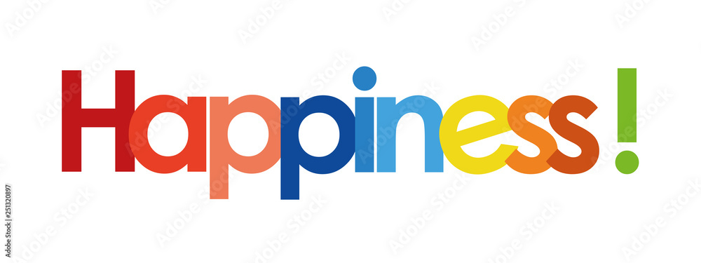 happiness text in white background Stock Vector | Adobe Stock