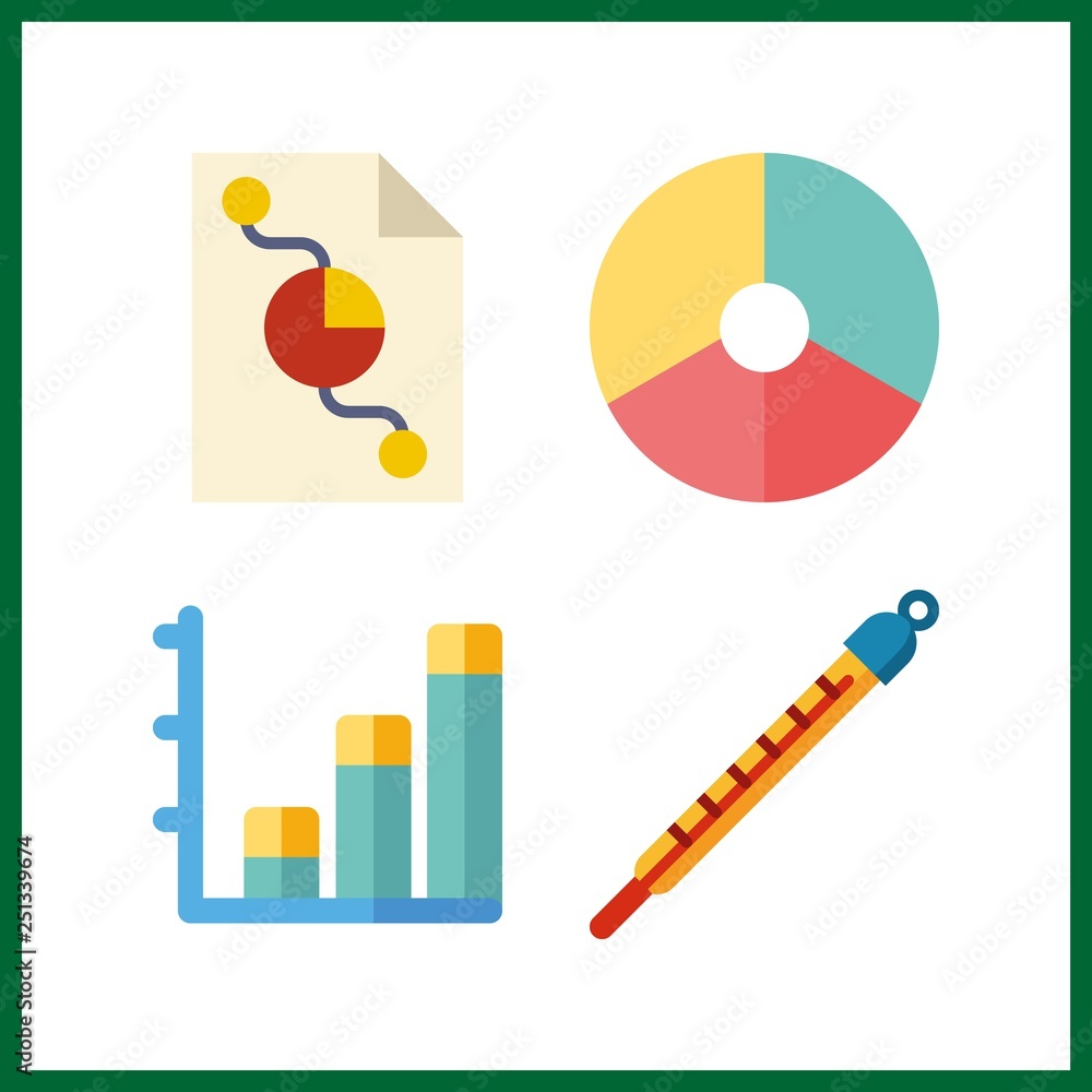 4 chart icon. Vector illustration chart set. bar chart and pie chart ...