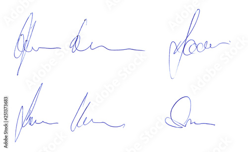 Handwritten signature concept of signed document with ballpoint pen ...