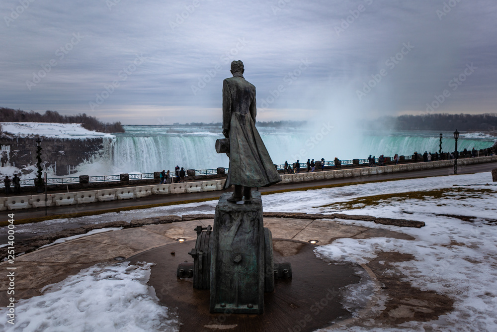 Niagara Falls CANADA - February 23, 2019: Nikola Tesla Sculpture in ...