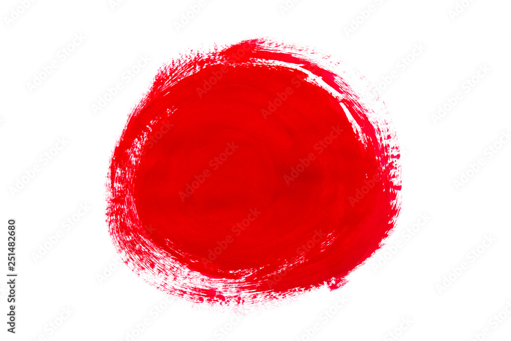 red circle brush stroke isolated on white background. Stock Photo ...