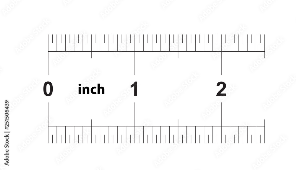Ruler 2 inches Metric. The division price is 0.05 inch. Ruler double sided. Precise measuring ...