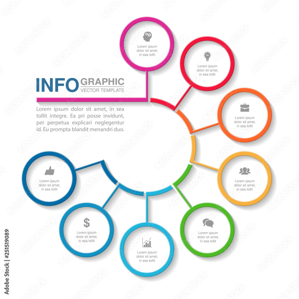 Vector infographic template for circular diagram, graph, presentation ...